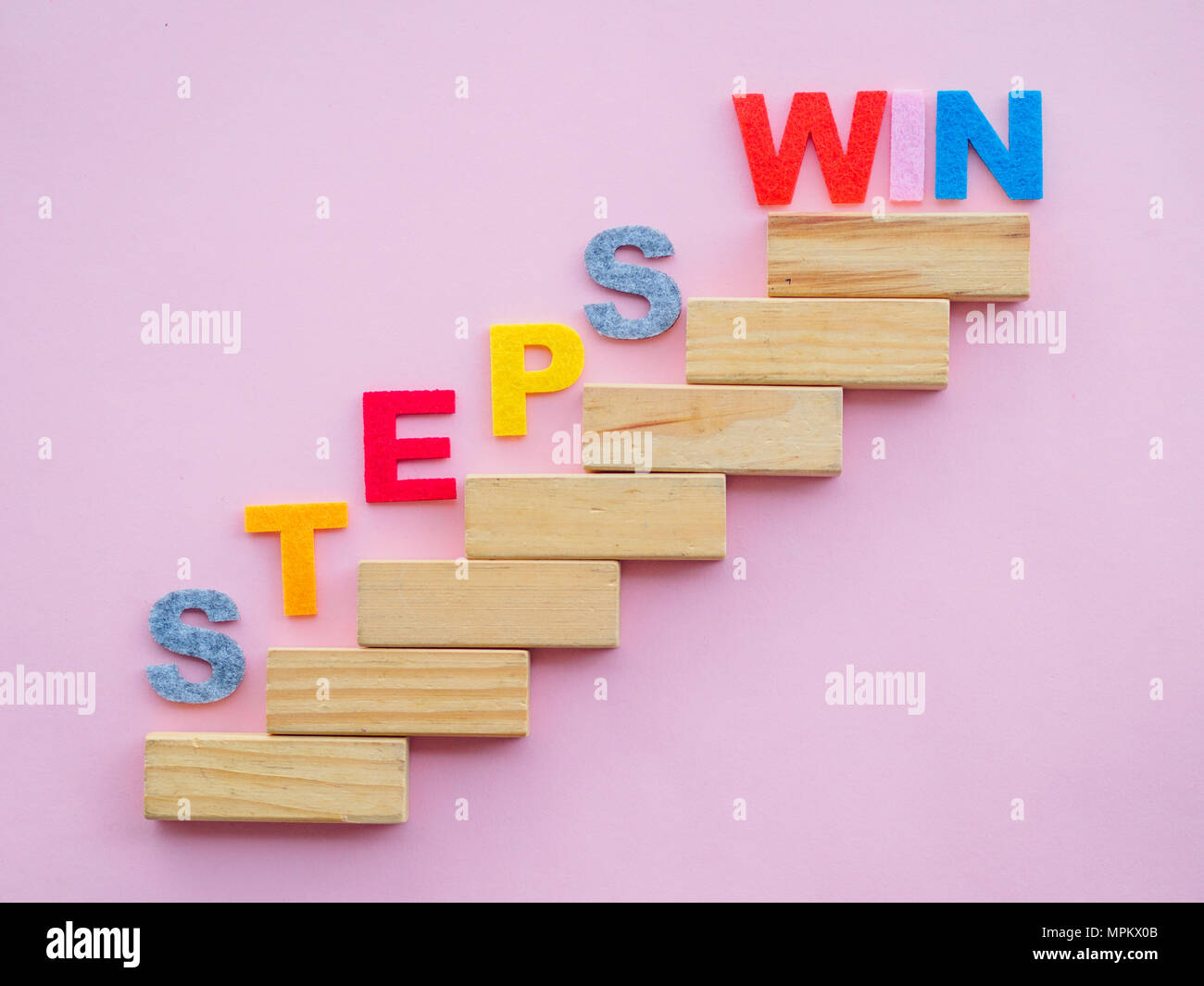 Concept of building success foundation. Wooden blocks in the shape of a ...