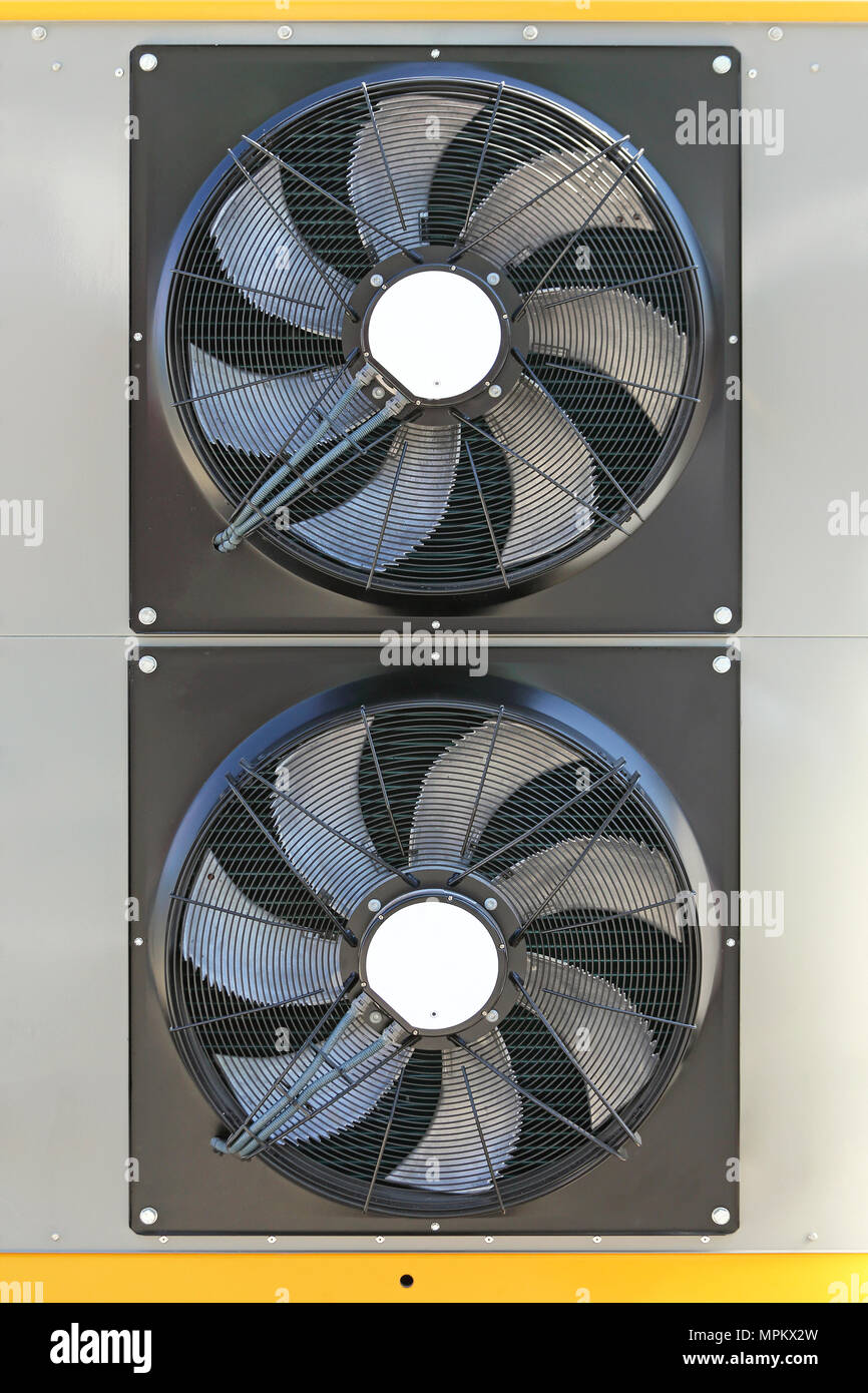 Two Cooling Fans at Industrial Equipment Stock Photo - Alamy