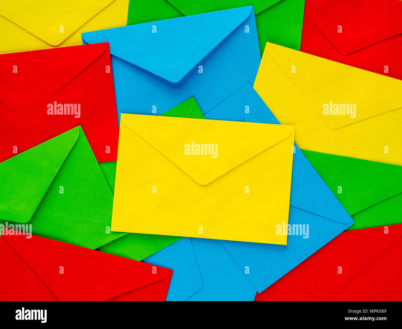 colorful cover letter background. Multi colored envelopes and letters ...