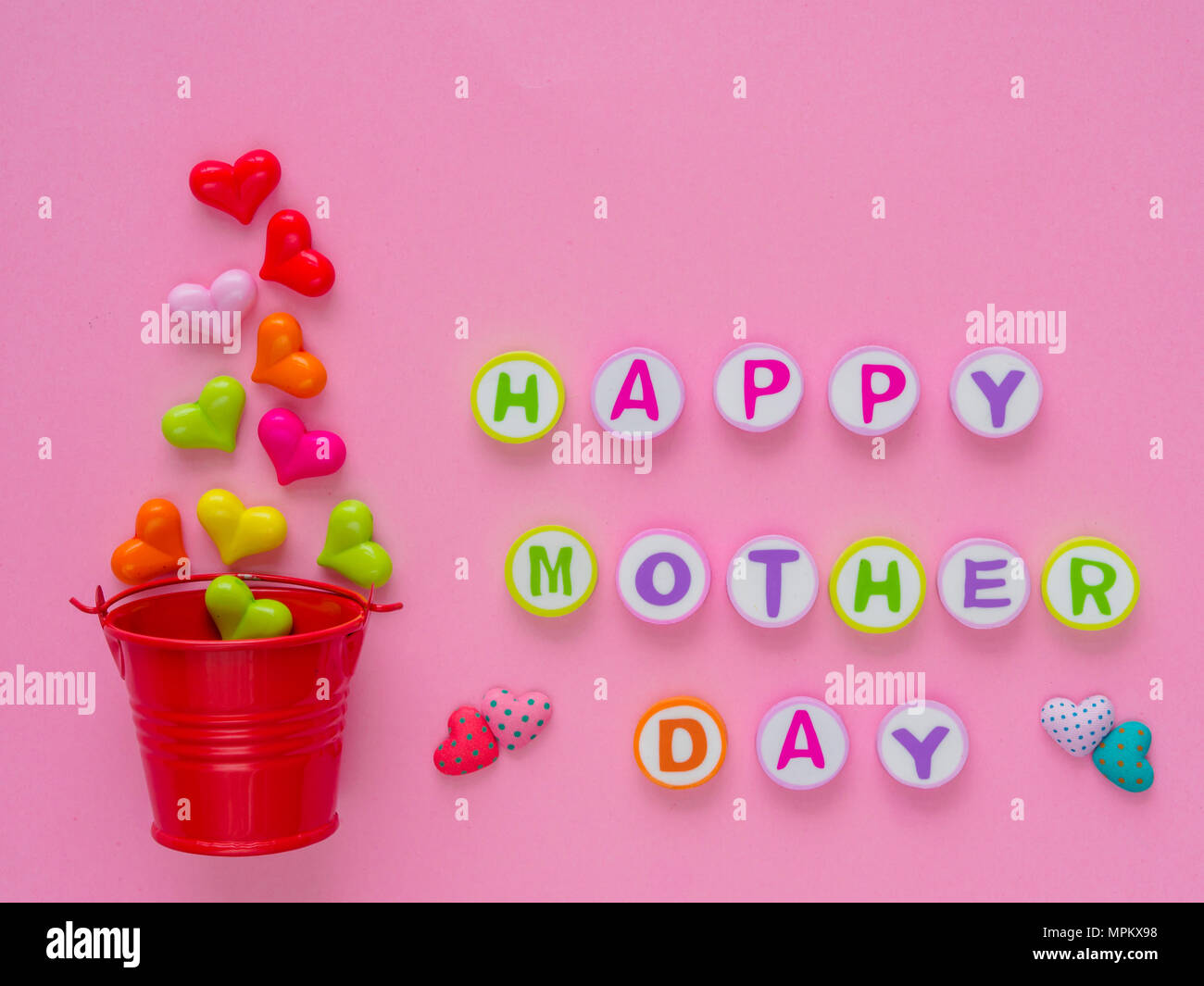mother's day concept. HAPPY MOTHER DAY alphabet with colorful heart and ...