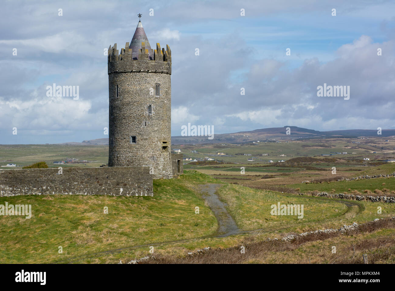 Doonagore Castle near Doolin on the Wild Atlantic Way in County Clare ...