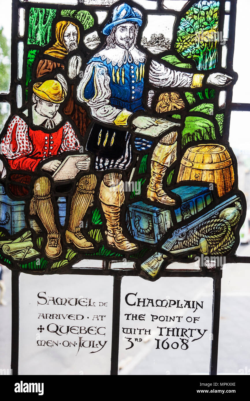 Quebec Canada,Fairmont Le Chateau Frontenac,hotel,lobby,stained glass ...