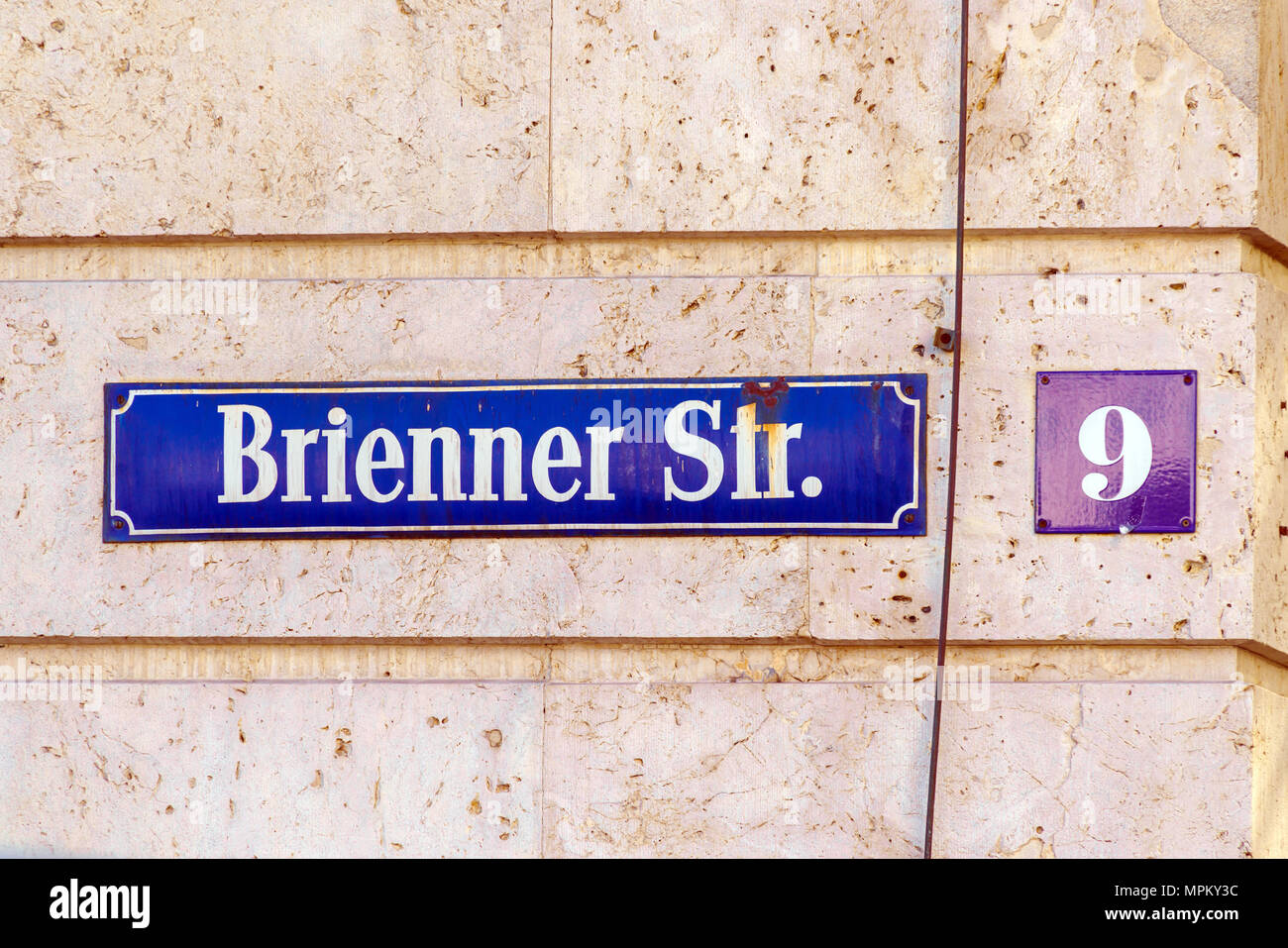 Typical street sign in the city, Munich, Germany Stock Photo - Alamy