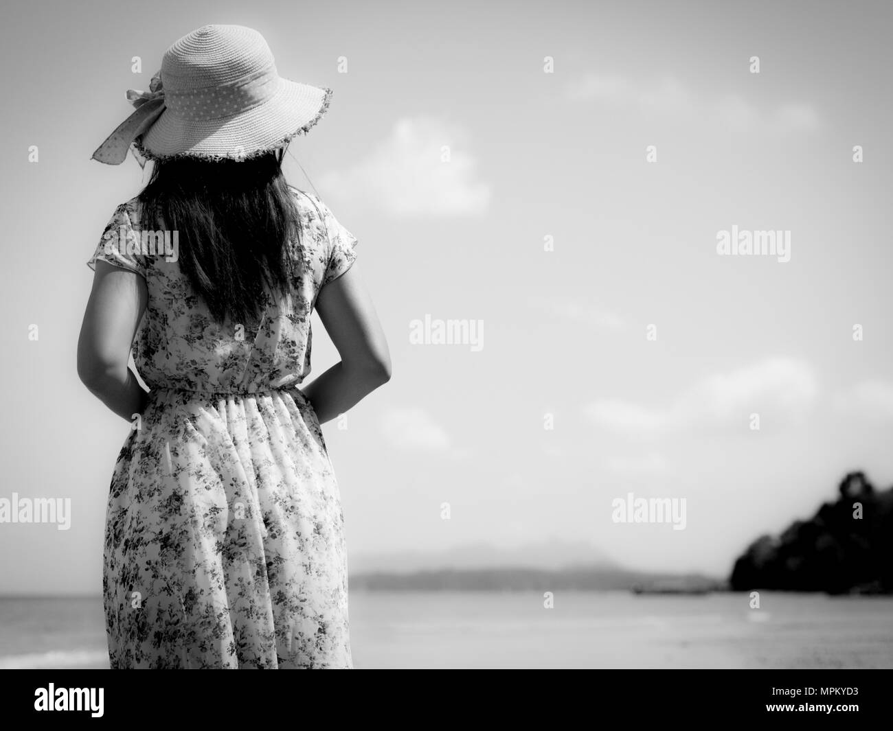 Woman Silhouette Sad Black and White Stock Photos & Images - Alamy