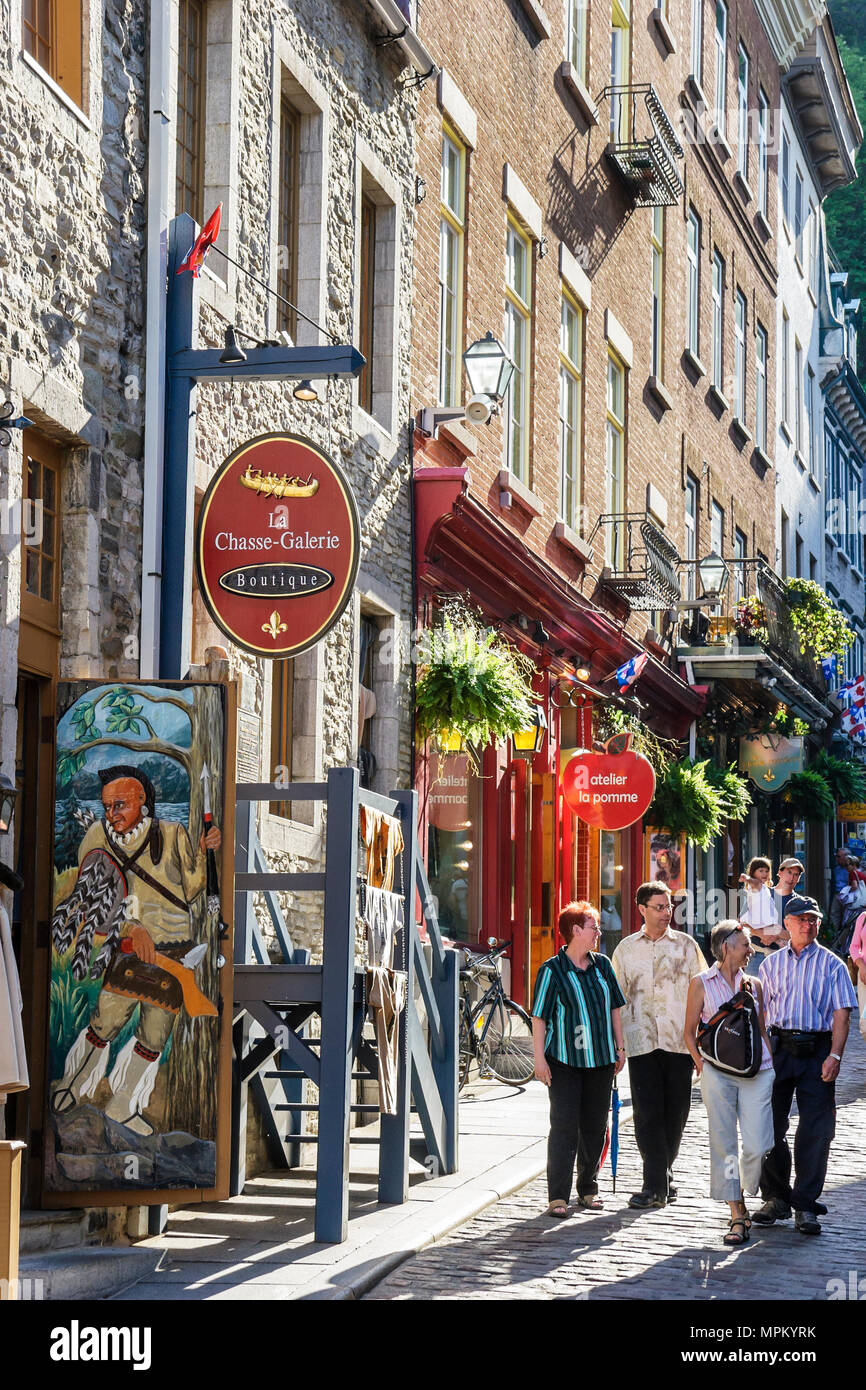 Quebec Canada,Lower Town,Rue Sous Le Fort,souvenir shops,boutiques ...