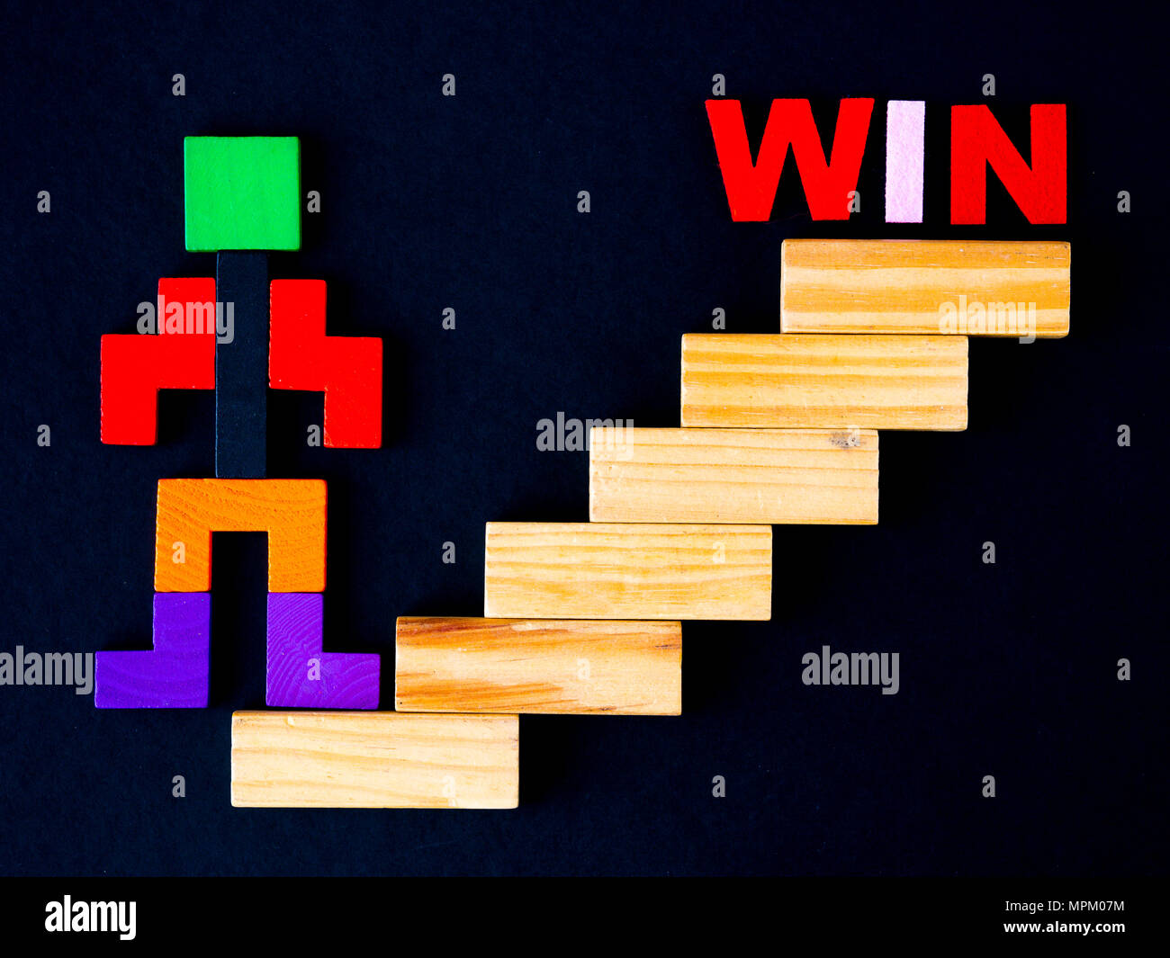 Concept of building success foundation. wooden block in the shape of ...