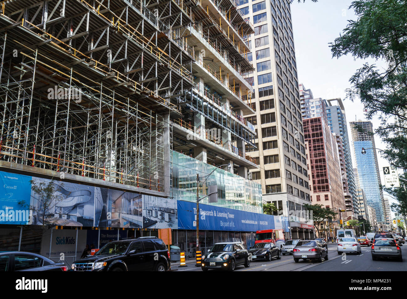 Toronto Canada,Bay water Street,under new construction site building ...