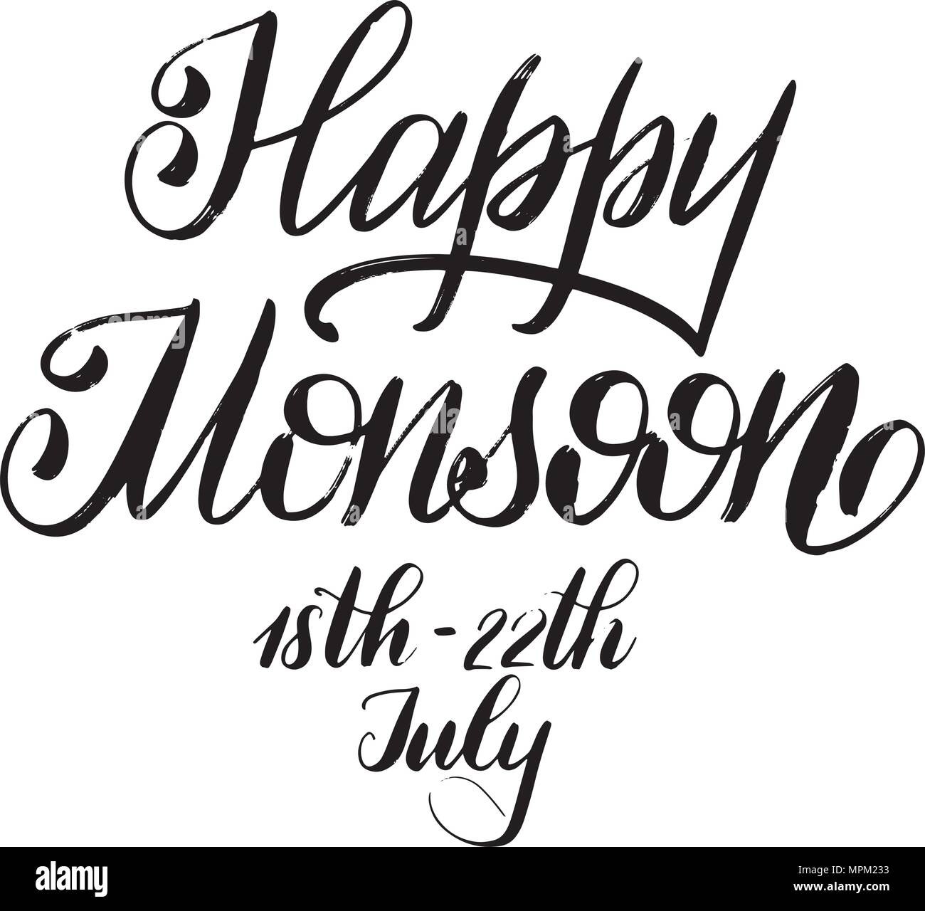 Happy Monsoon. Summer lettering. Vector elements for invitations ...