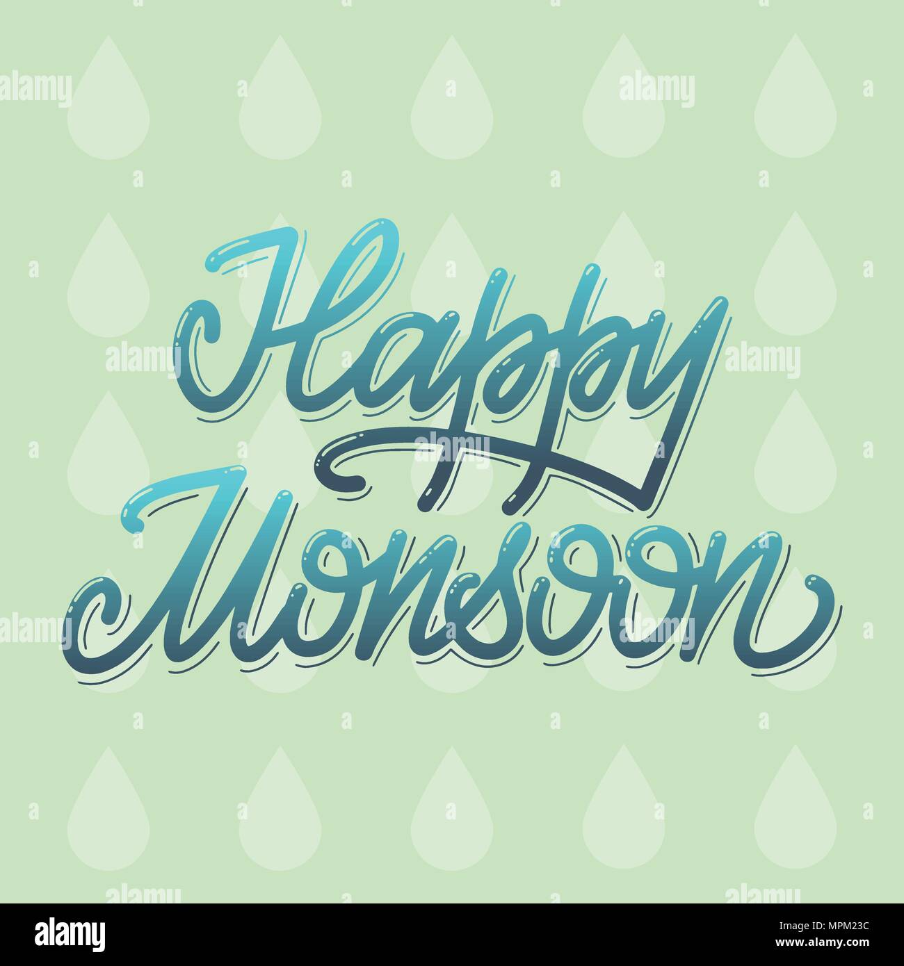Happy Monsoon. Summer lettering. Vector elements for invitations ...