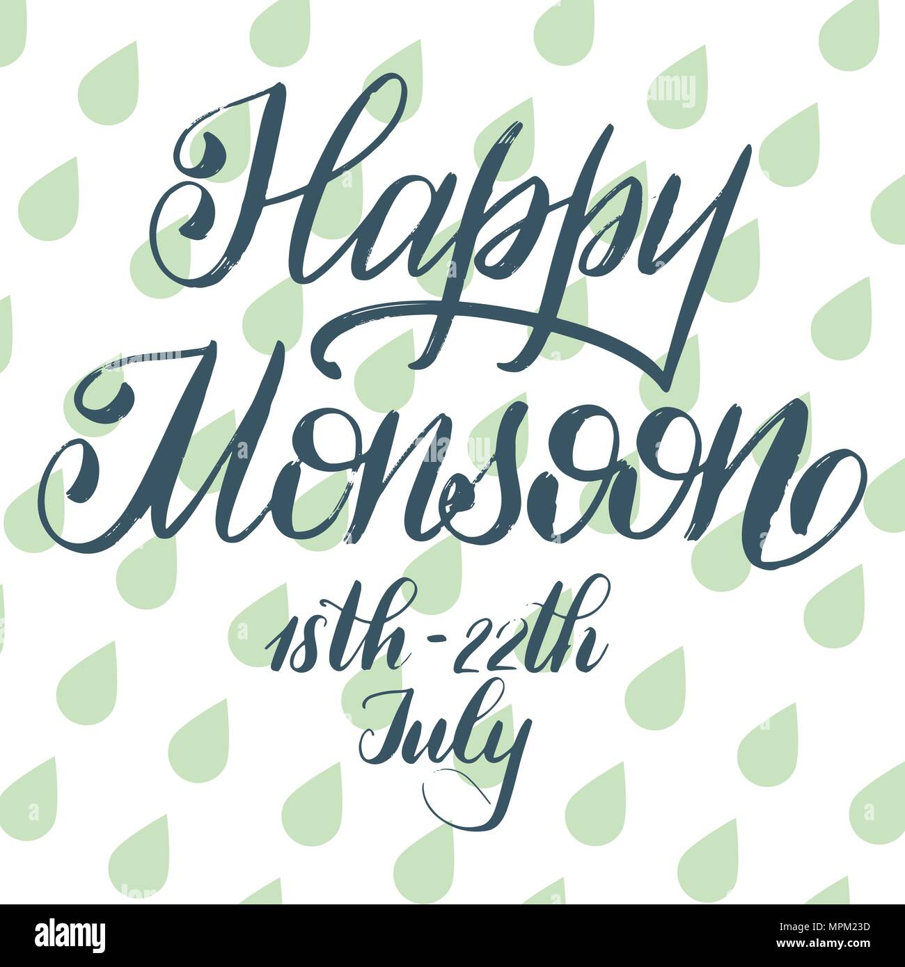 Happy Monsoon. Summer lettering. Vector elements for invitations ...