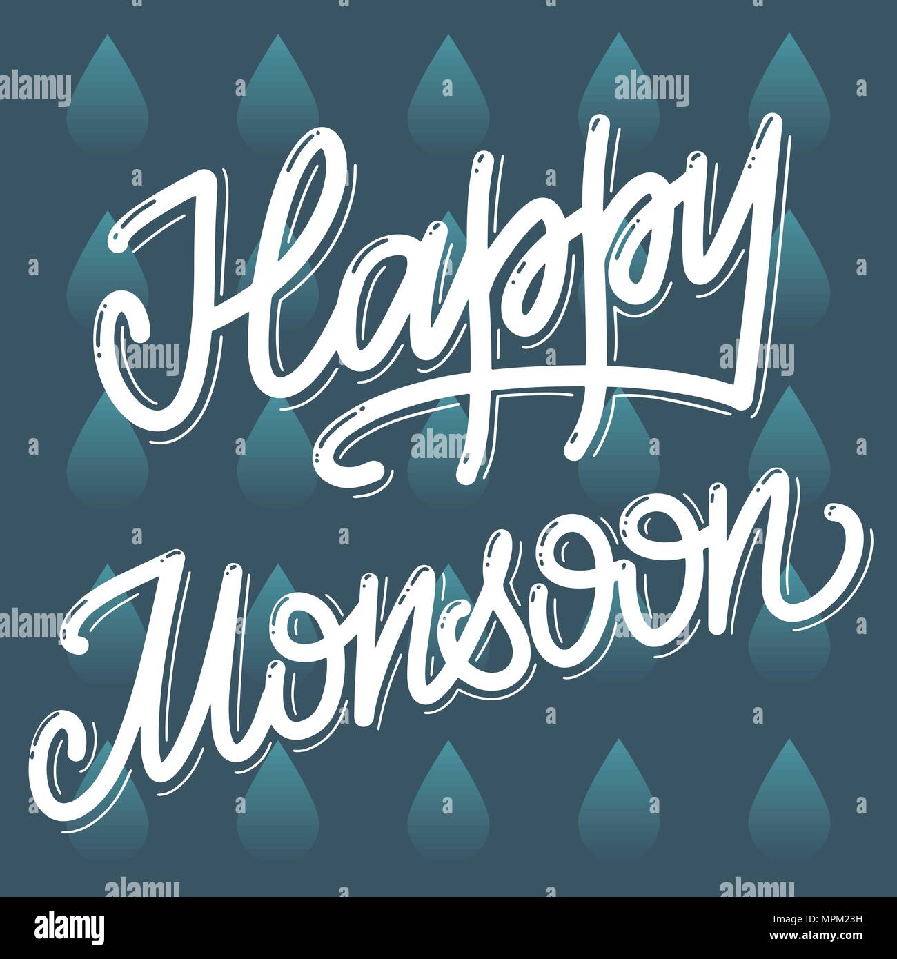 Happy Monsoon. Summer lettering. Vector elements for invitations ...