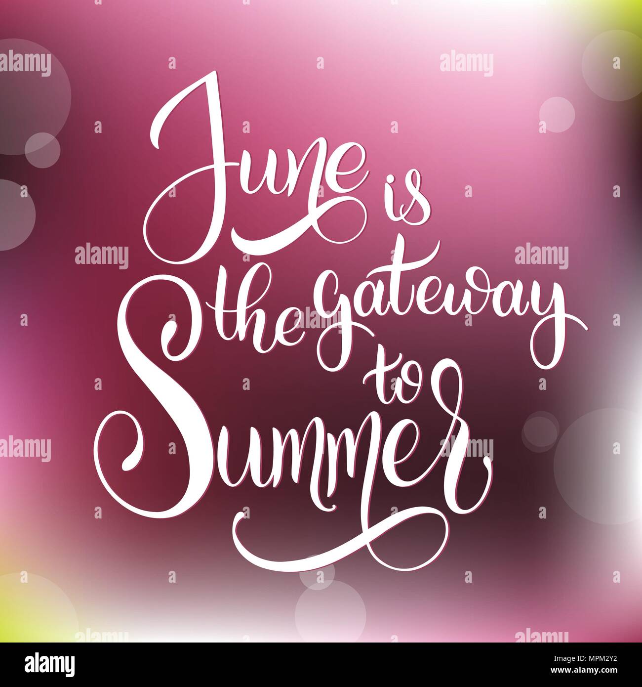 Hello June lettering. Elements for invitations, posters, greeting cards ...