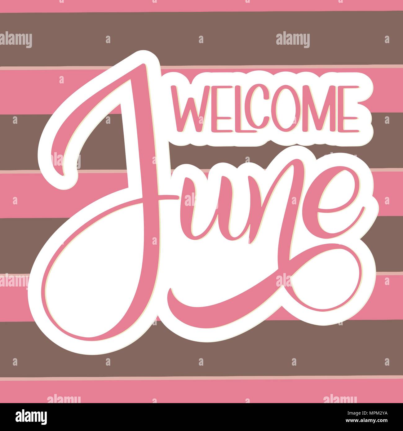 Hello June lettering. Elements for invitations, posters, greeting cards ...
