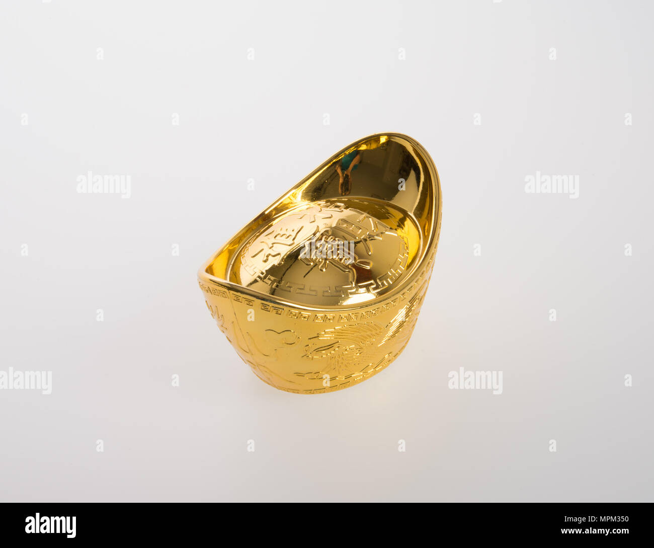 Gold or Chinese gold ingot mean symbols of wealth and prosperity on a ...