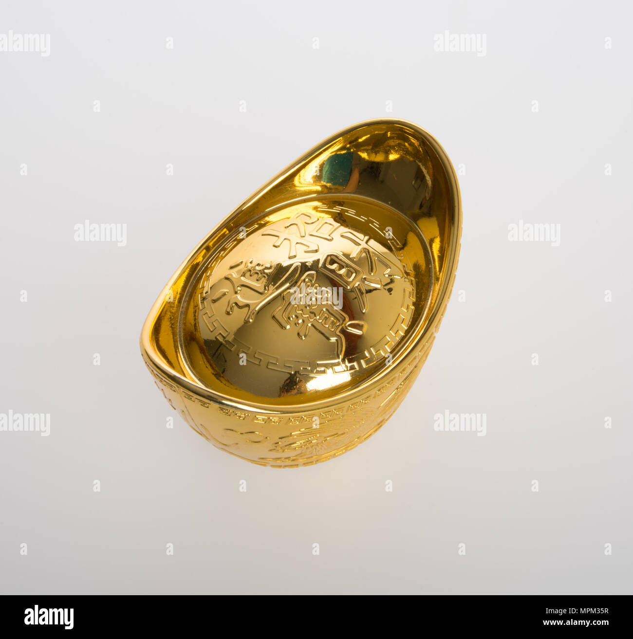 Gold or Chinese gold ingot mean symbols of wealth and prosperity on a ...