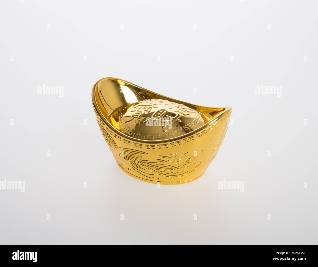 Gold or Chinese gold ingot mean symbols of wealth and prosperity on a ...