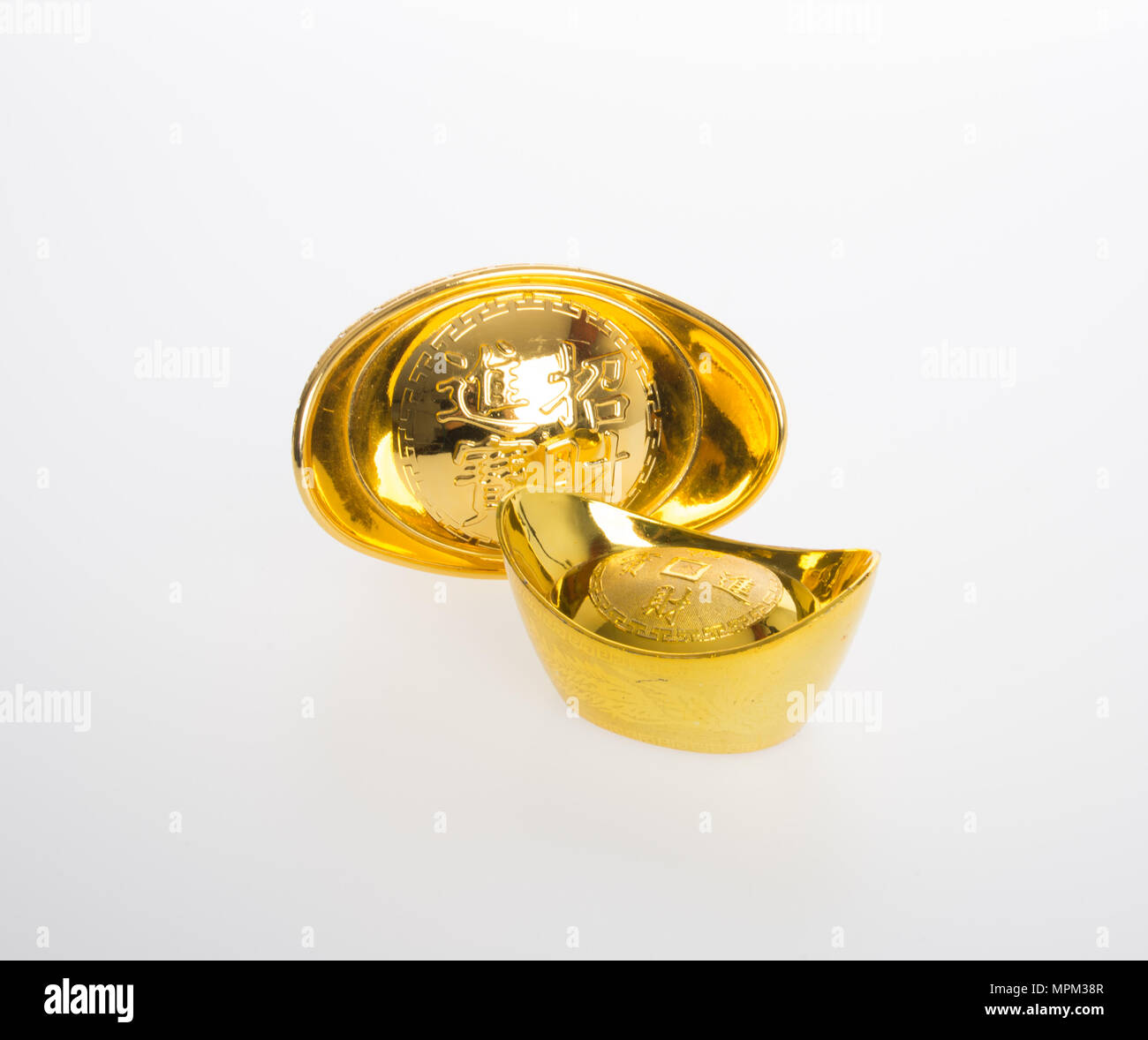 Gold or Chinese gold ingot mean symbols of wealth and prosperity on a ...