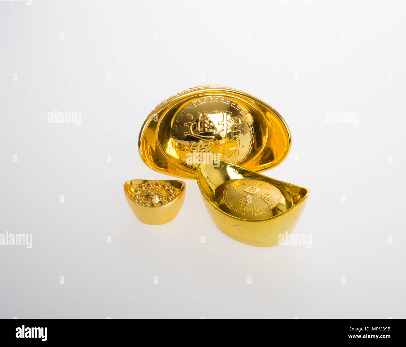 Gold or Chinese gold ingot mean symbols of wealth and prosperity on a ...
