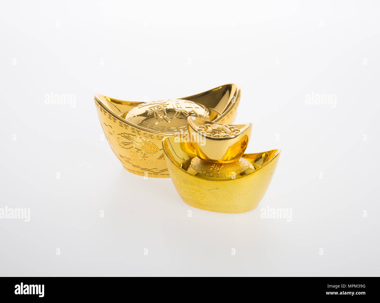 Gold or Chinese gold ingot mean symbols of wealth and prosperity on a ...