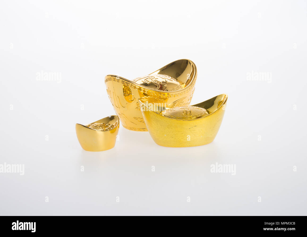 Gold or Chinese gold ingot mean symbols of wealth and prosperity on a ...