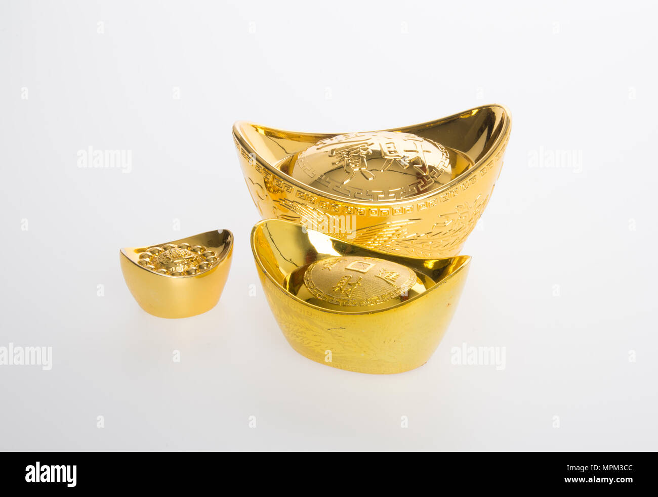 Gold or Chinese gold ingot mean symbols of wealth and prosperity on a ...