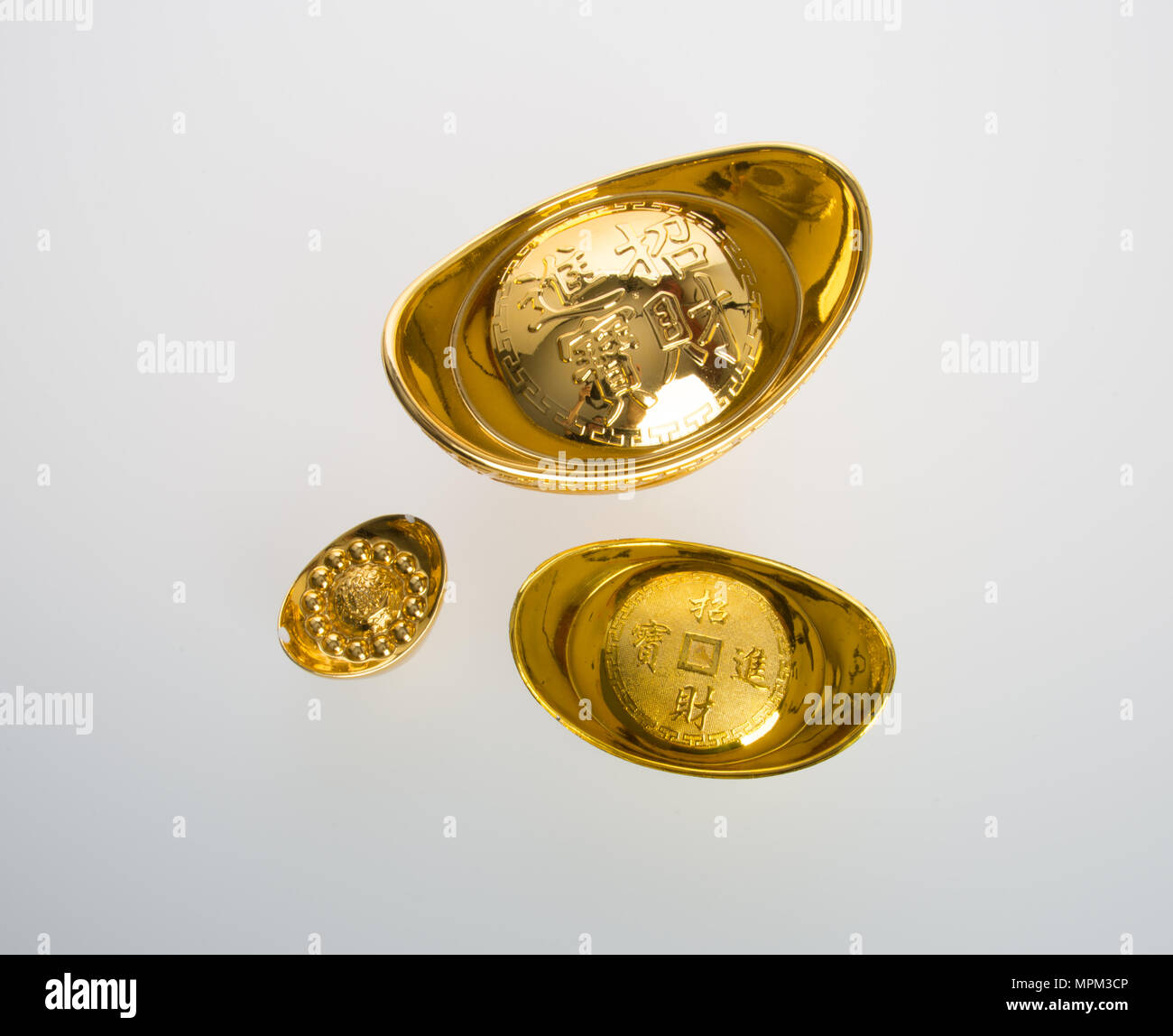 Gold or Chinese gold ingot mean symbols of wealth and prosperity on a ...