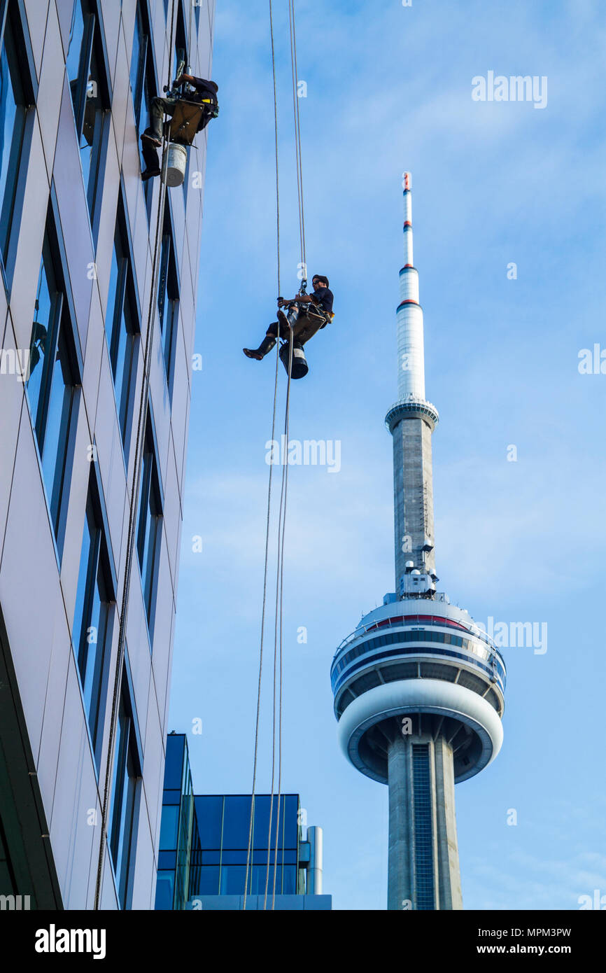 Toronto Canada,King Street West,Metro Hall,window washers,cleaner,high ...