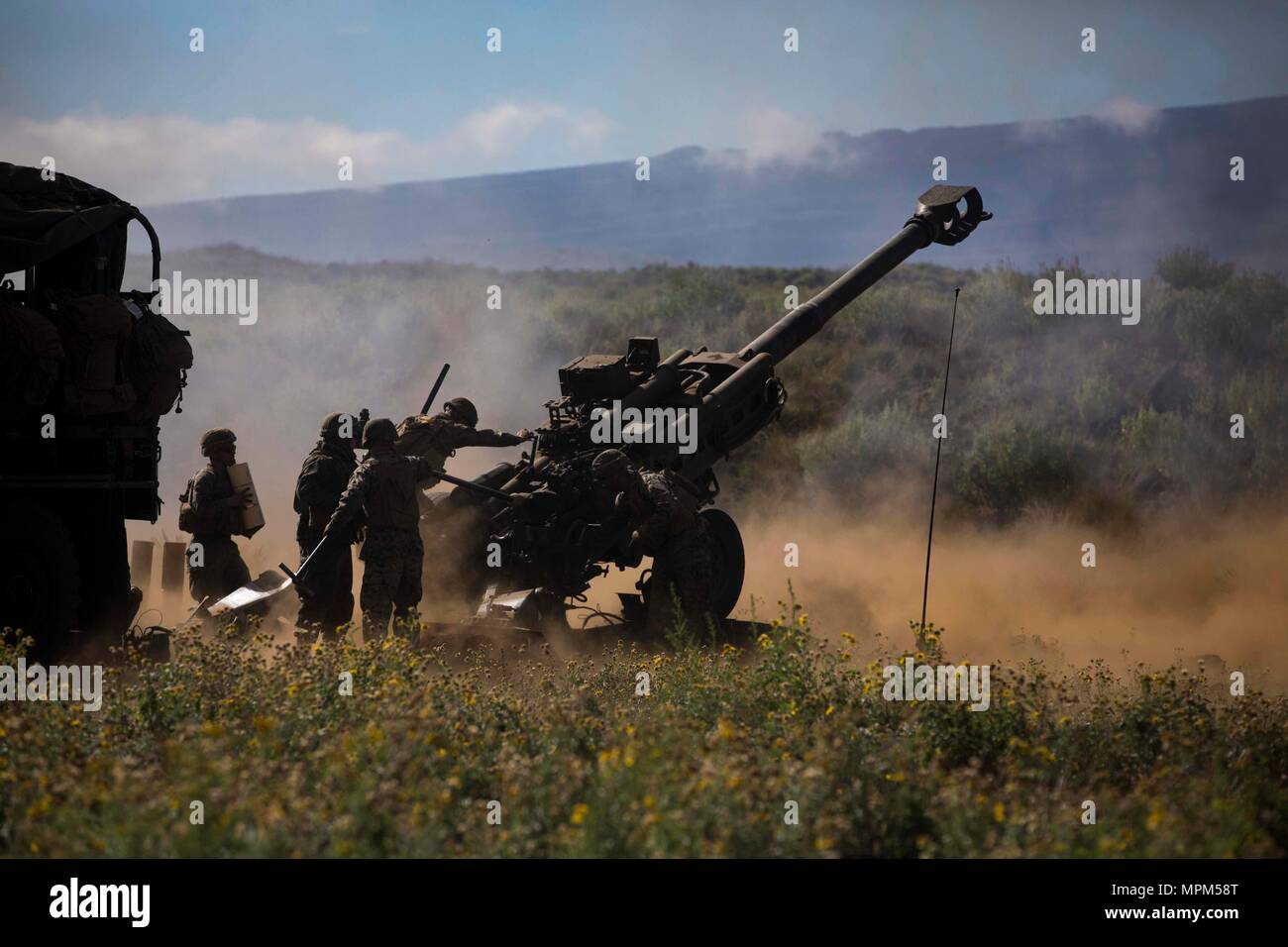 U.S. Marines assigned to Bravo Battery, 1st Battalion, 12th Marine ...