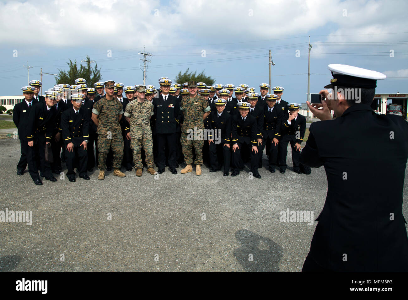 MCAS FUTENMA, OKINAWA, Japan – Marines and officer candidates pose for ...