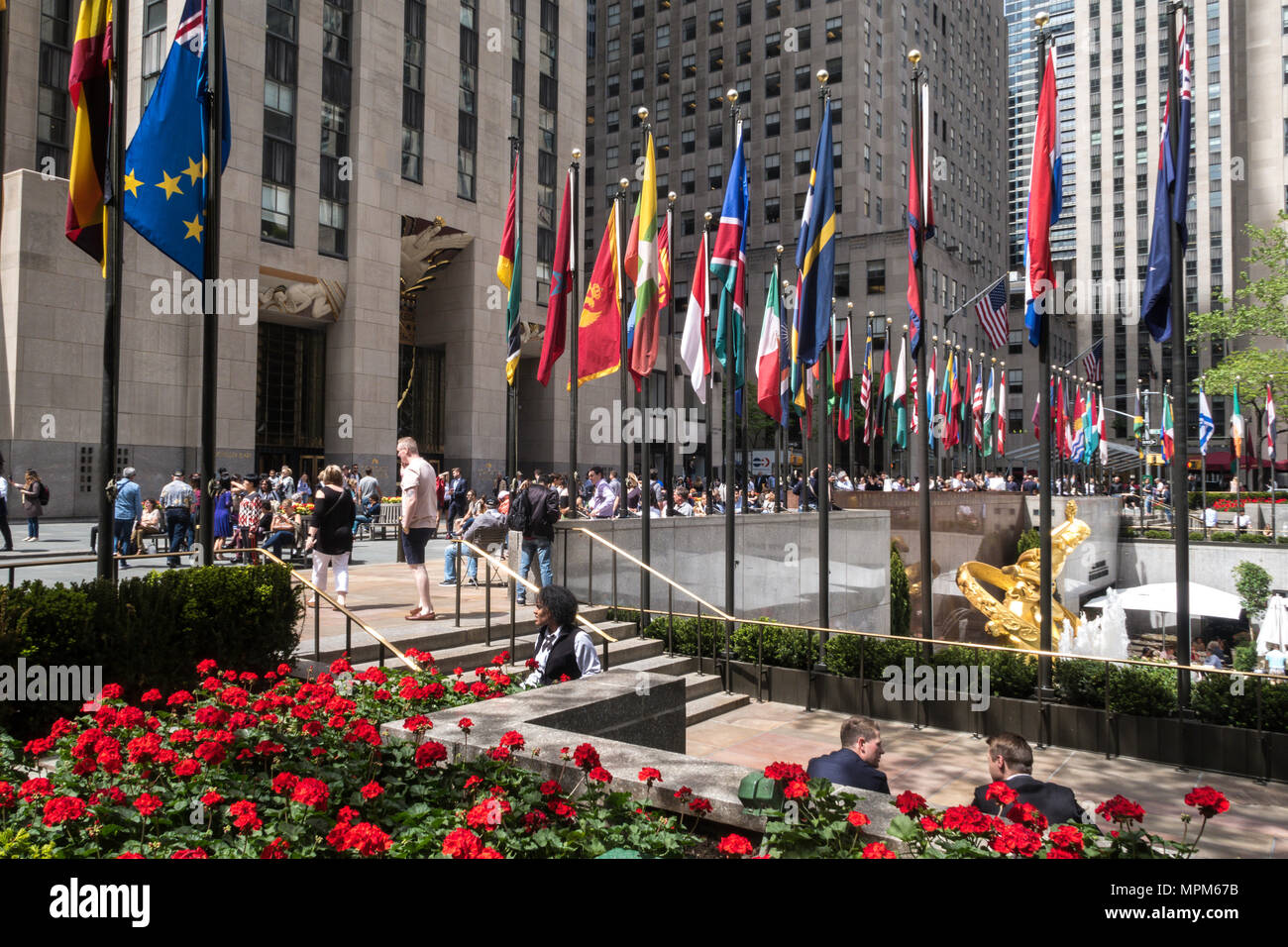 Nation Flags, Rockefeller Center, New York City, USA Stock Photo - Alamy