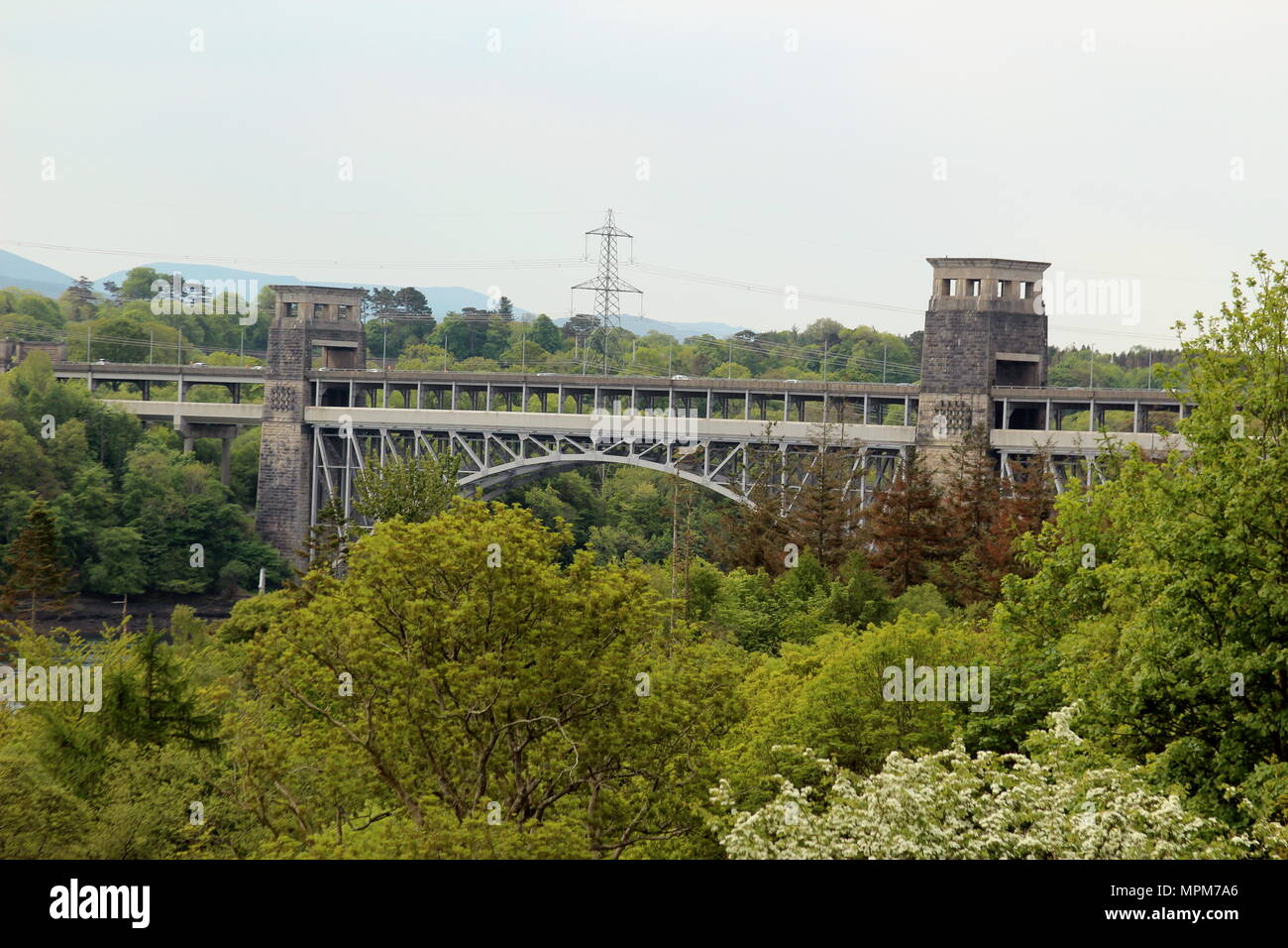 Britannia Bridge, Menai Strait, Anglesey Stock Photo - Alamy