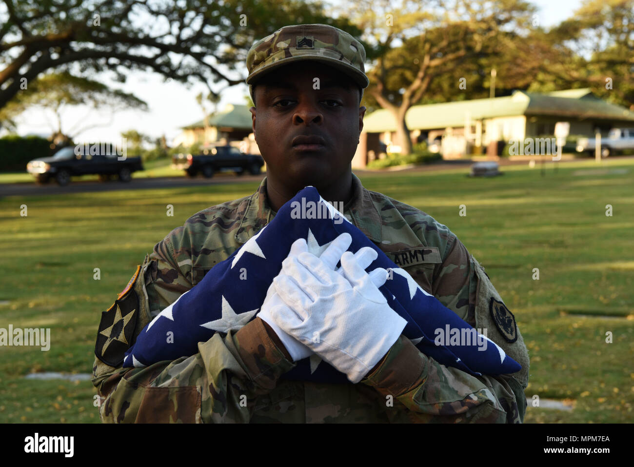 U.S. Army Sgt. Travis Russell with the Defense POW/MIA Accounting ...