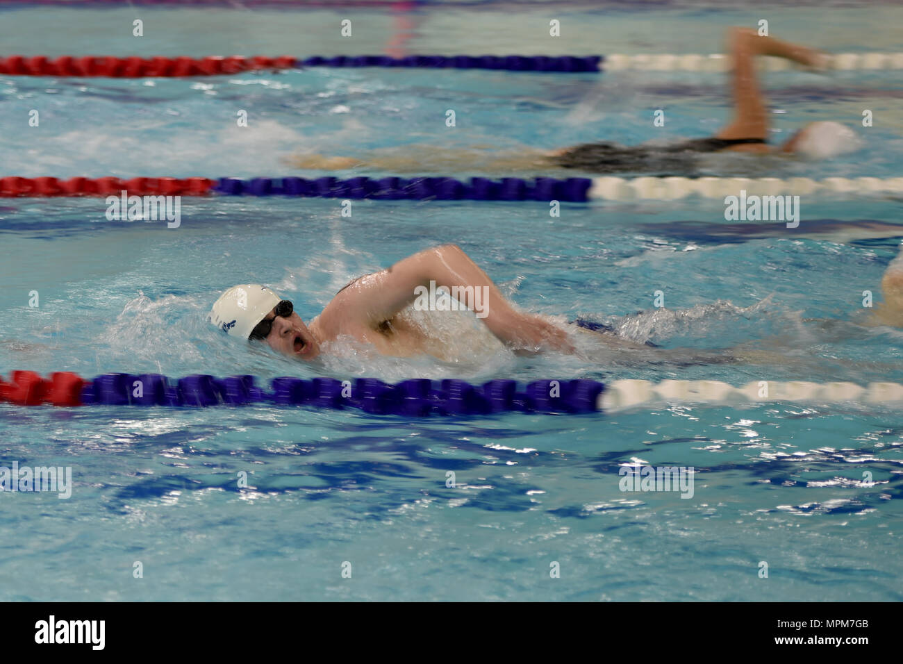 Chugiak High School swimmers swim laps at the Buckner Physical Fitness ...
