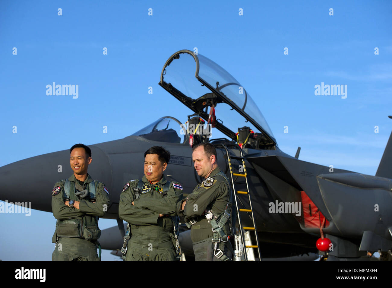 Republic of Singapore air force Col. Chan Ching Hao (left), Royal Thai ...
