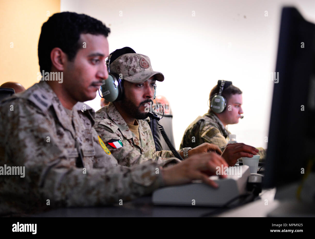 Maj. Ayid AL-Qathami (left), a Kingdom of Saudi Arabia air defense ...