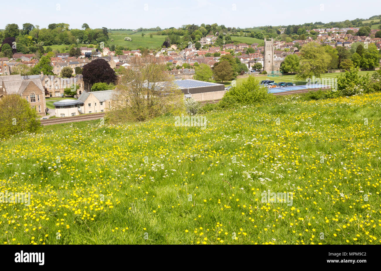 View over the town of Bruton, Somerset, England, UK Stock Photo - Alamy