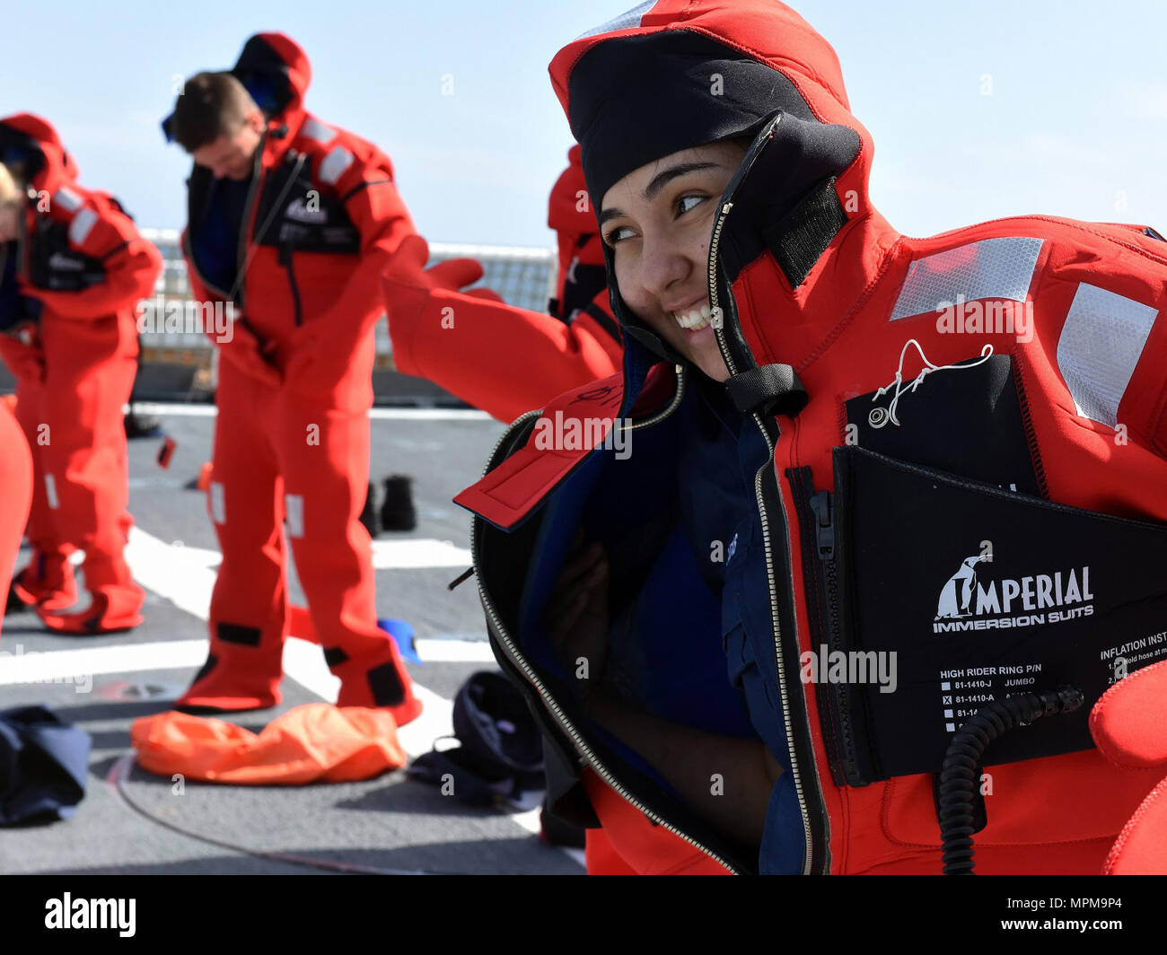 Seaman Apprentice Elizabeth Terrazas, a crewmember aboard the Coast ...