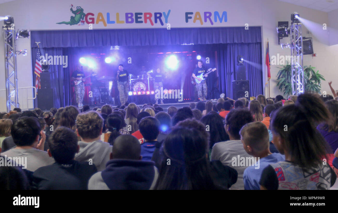 The 82nd Airborne Division rock band, Riser Burn, put on a concert for ...