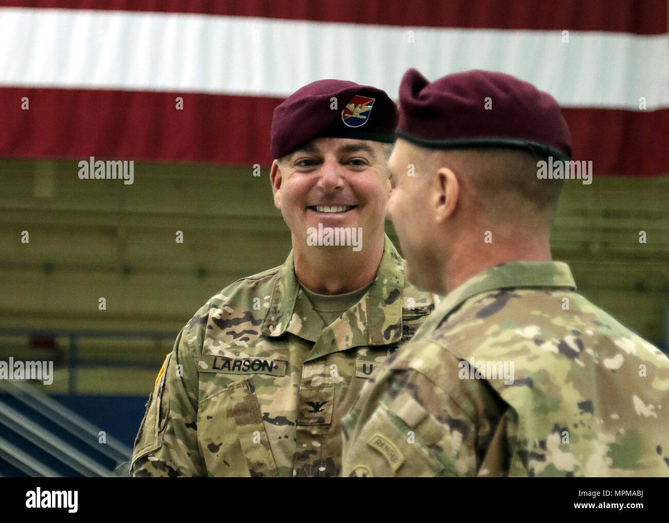 Col. Paul L. Larson shares a laugh with U.S. Army Alaska Commanding ...