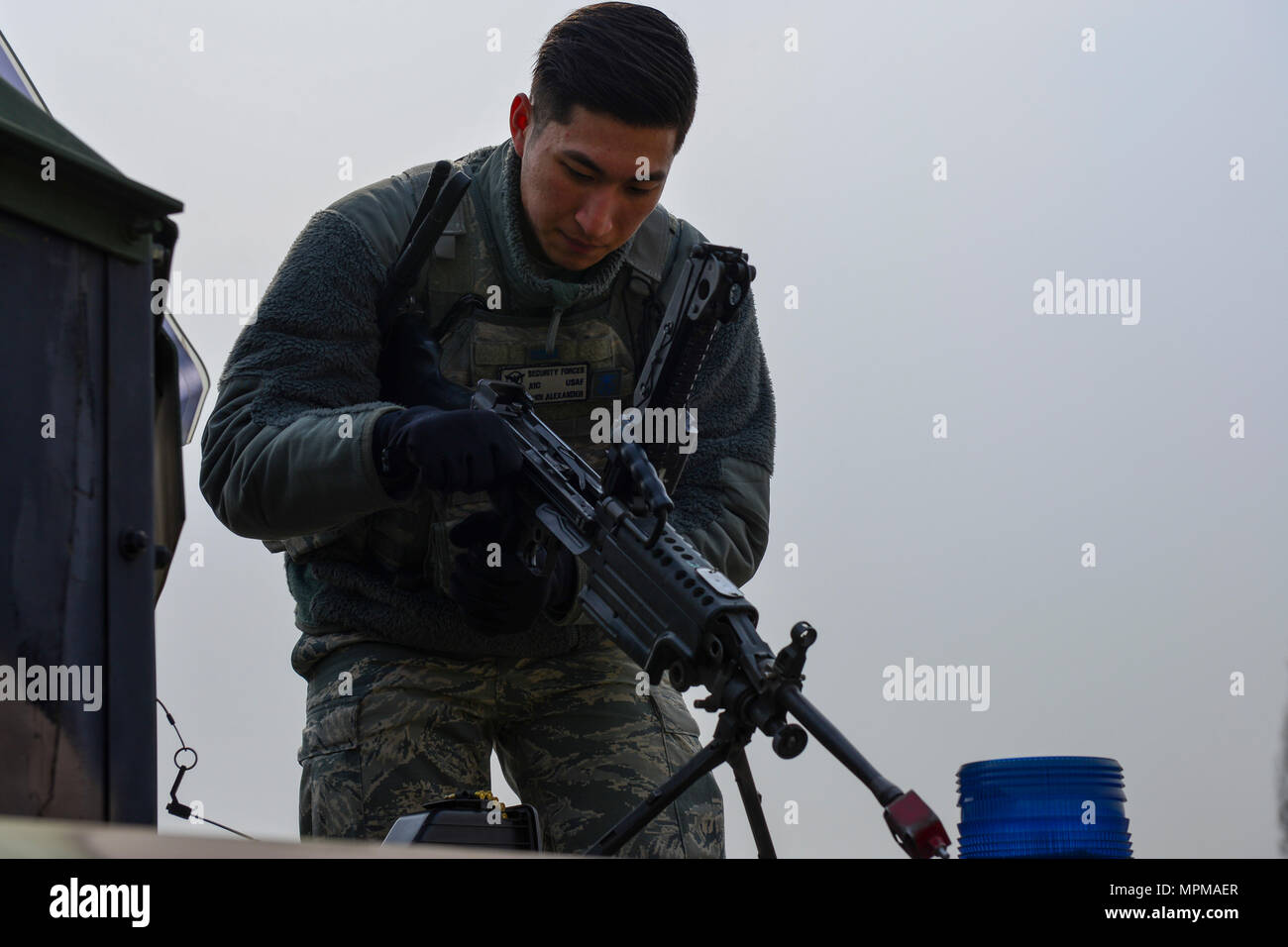U.S. Air Force Airman 1st Class Alexander Choi, 51st Security Forces ...