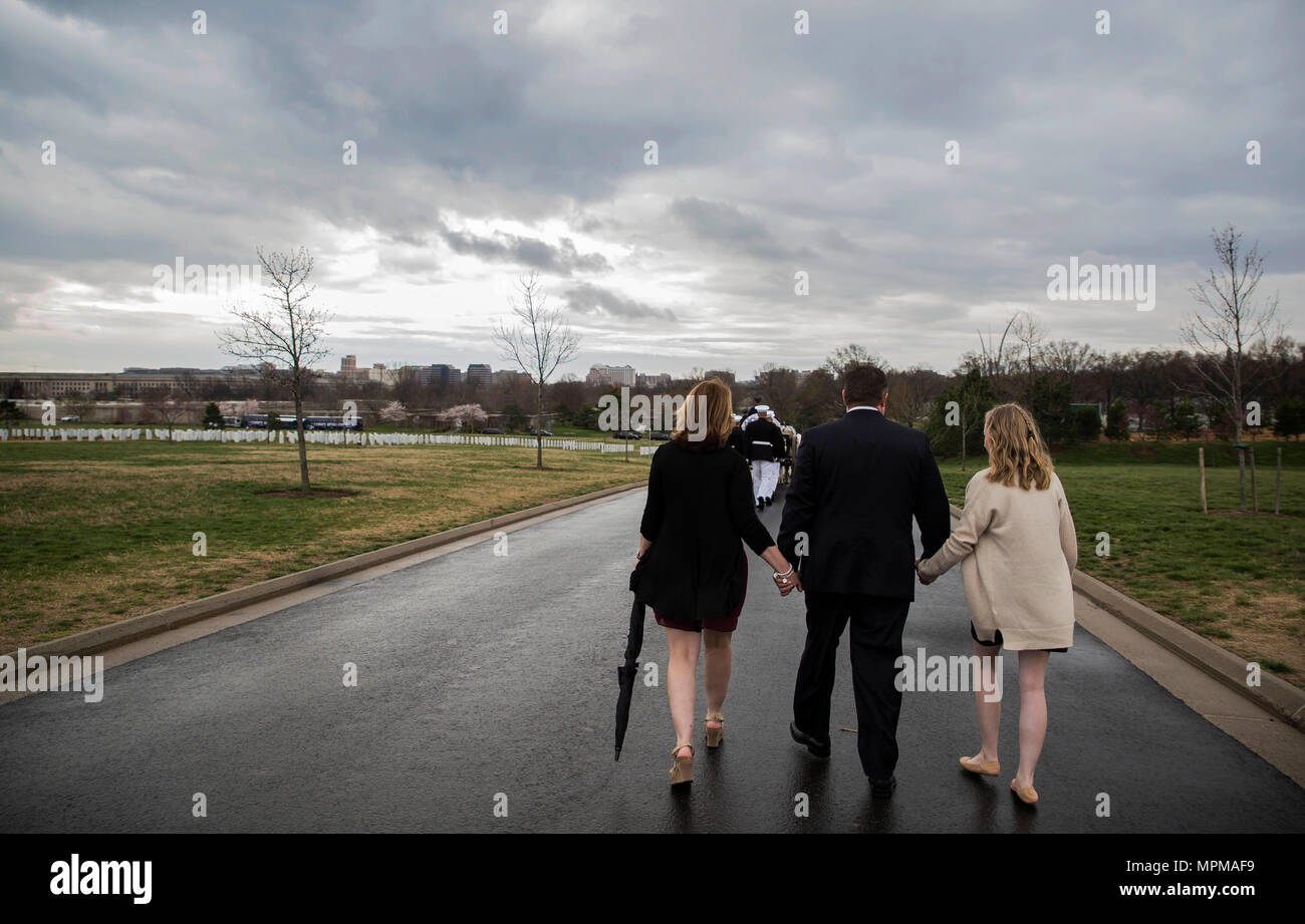 David Tincher, nephew of Pvt. Harry K. Tye, and his family walk ...