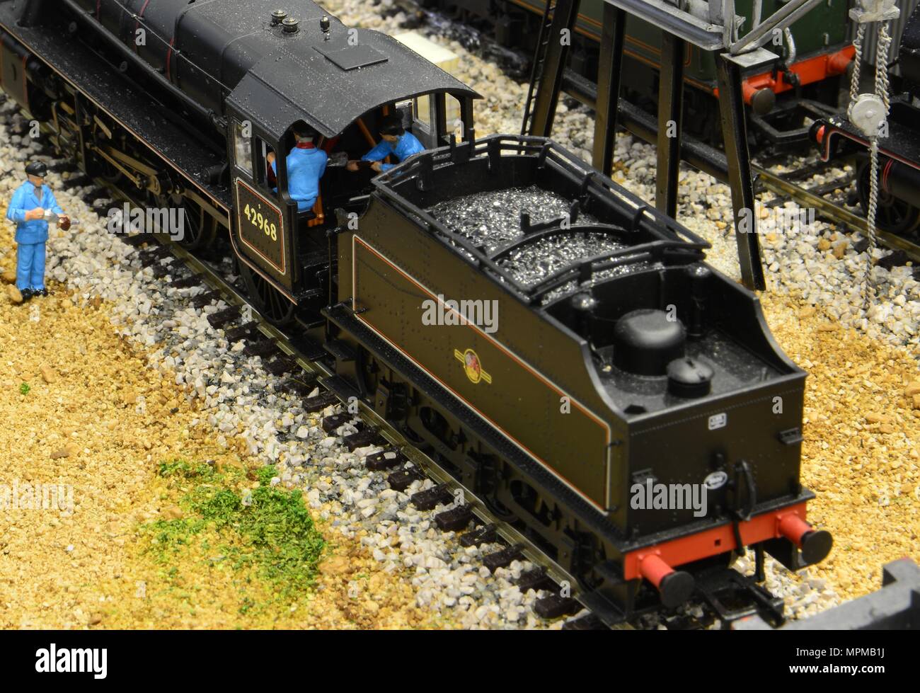 Vintage steam locomotive in maintenance hi-res stock photography and ...