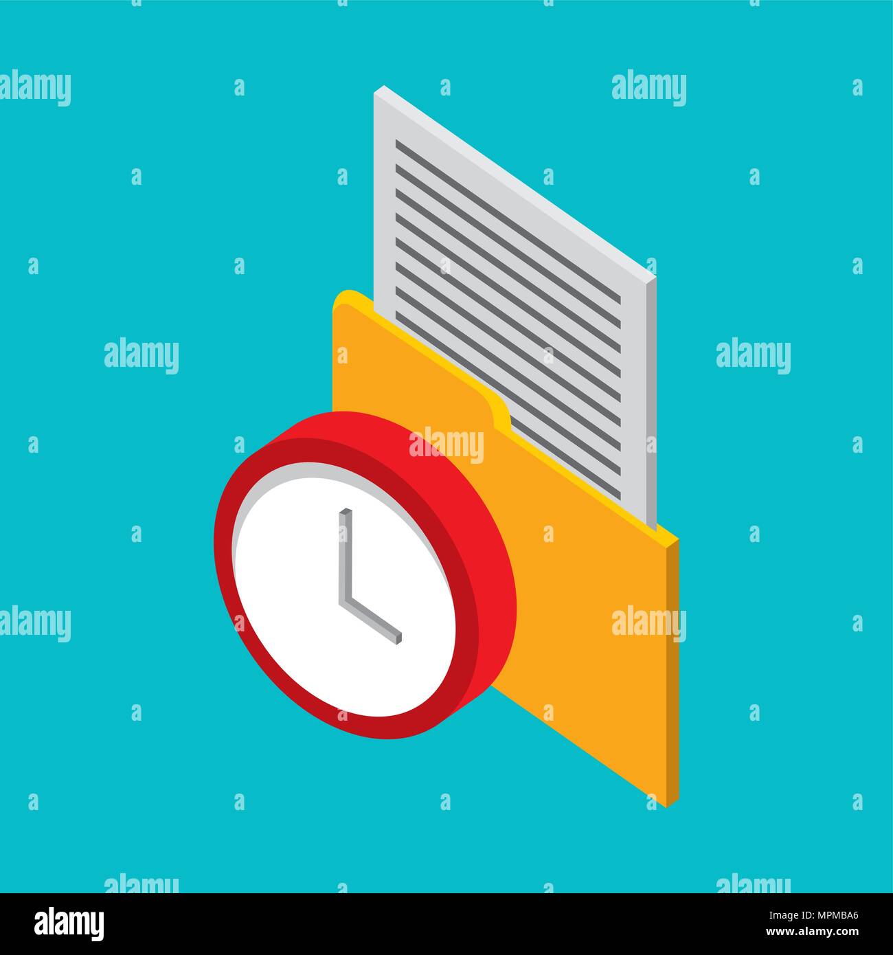 storage yellow folder with letter red clock Stock Vector Image & Art ...