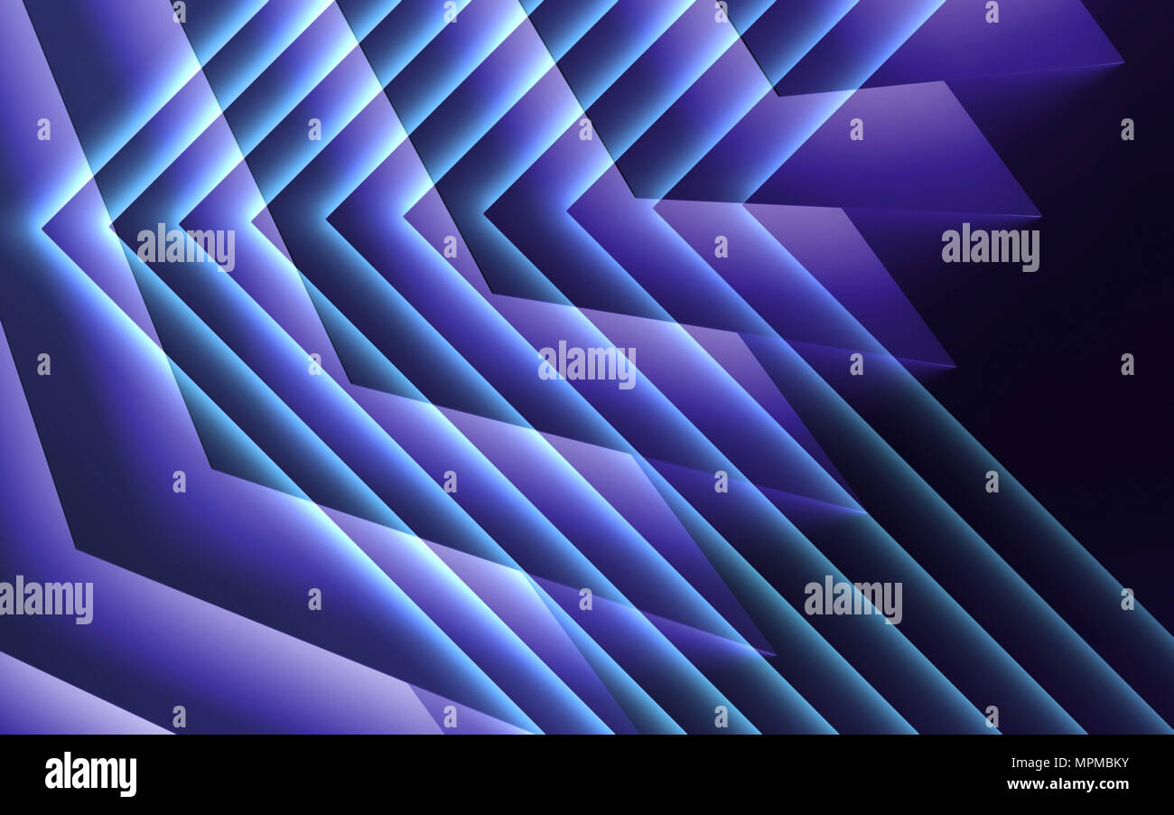 Abstract blue cg background, geometric pattern of corners. 3d ...