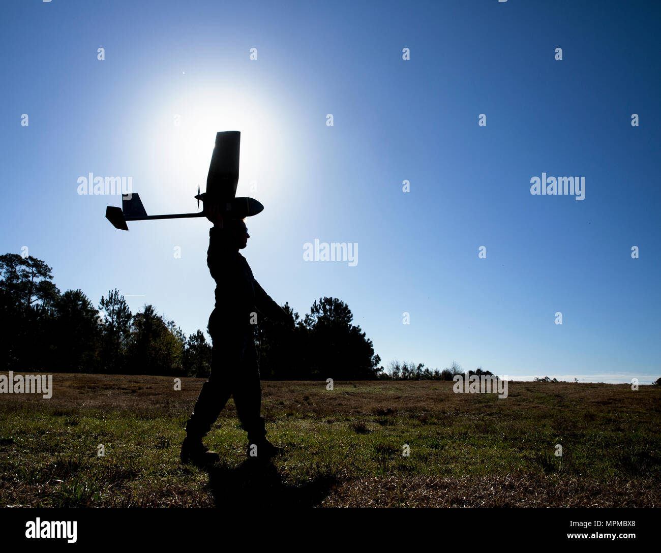 Sgt. Dillon Emery sets himself to launch a Raven small unmanned ...