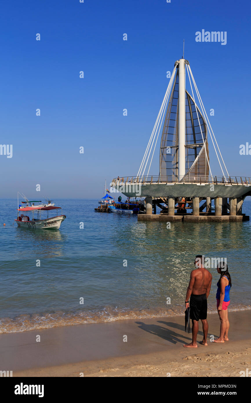 Los Muertos Pier, Romantic Zone, Puerto Vallarta, Jalisco State, Mexico ...