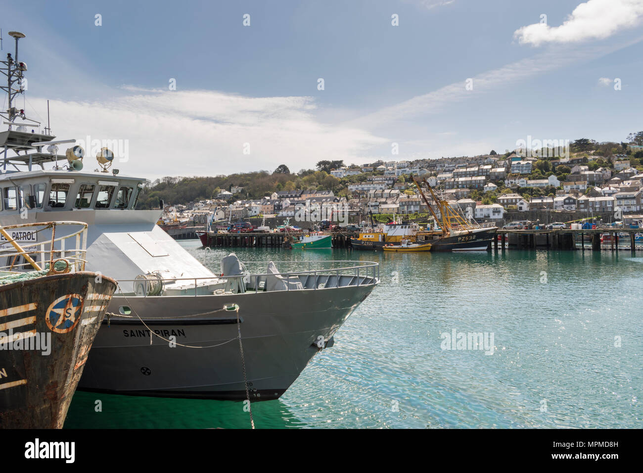 The historic fishing port of Newlyn in Cornwall, England Stock Photo ...