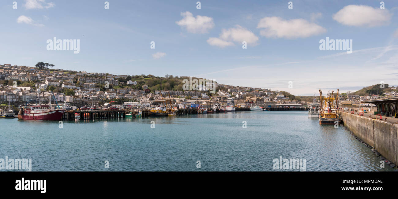 The historic fishing port of Newlyn in Cornwall, England Stock Photo ...