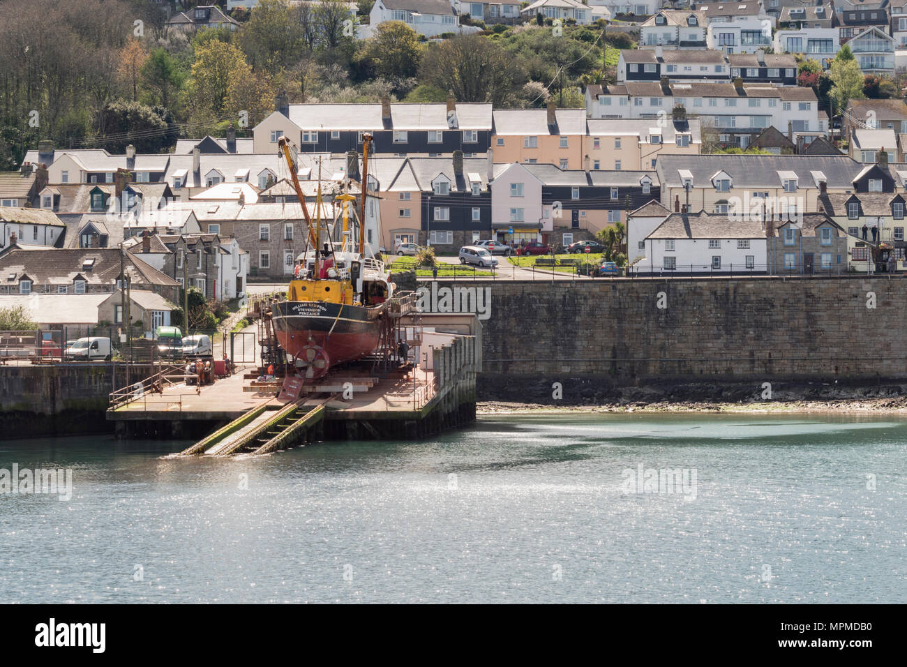 The historic fishing port of Newlyn in Cornwall, England Stock Photo ...