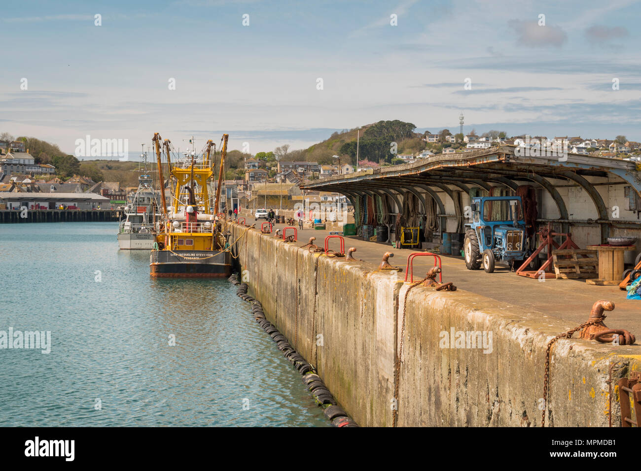 The historic fishing port of Newlyn in Cornwall, England Stock Photo ...